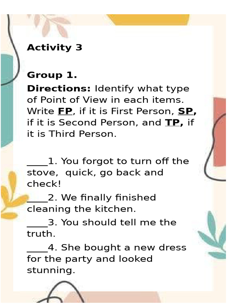 Activity 3. Tarp | PDF