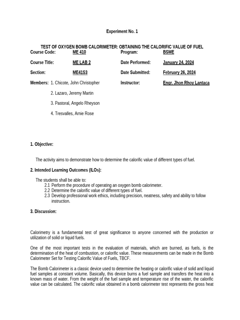Lab 2 Report | PDF | Combustion | Heat