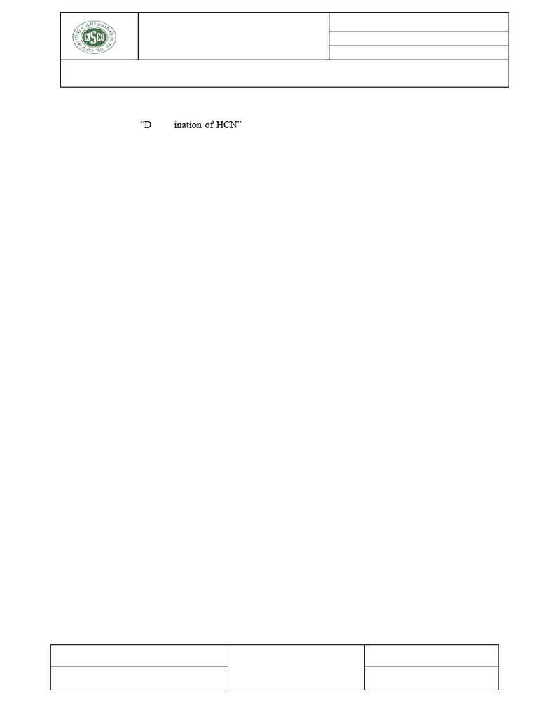 Hydrocyanic Acid (HCN) | PDF | Sodium Hydroxide | Chemical Compounds