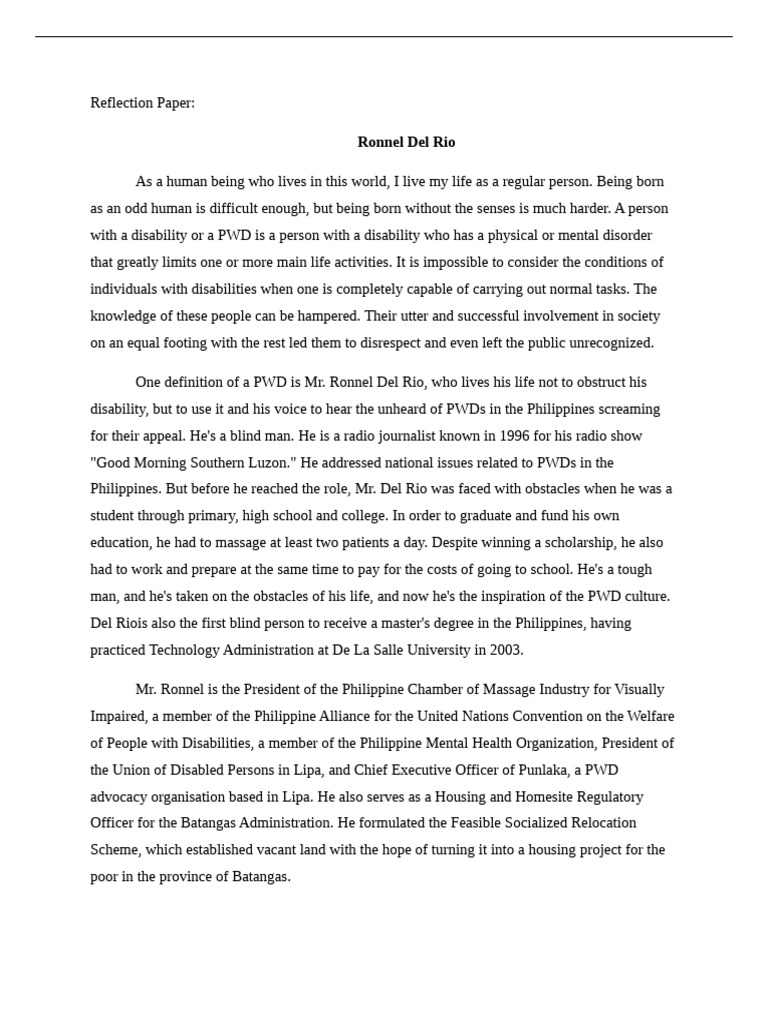 Ronnel Del Rio | PDF | Disability