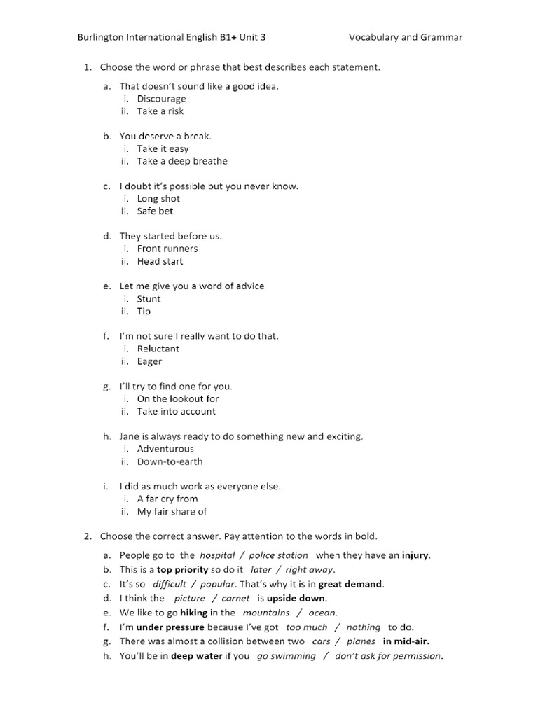 Bie - Test Unit 3 | PDF