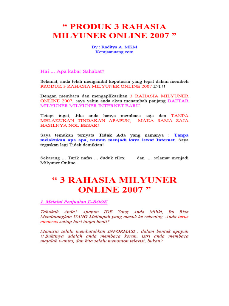 Rahasia Milyuner | PDF