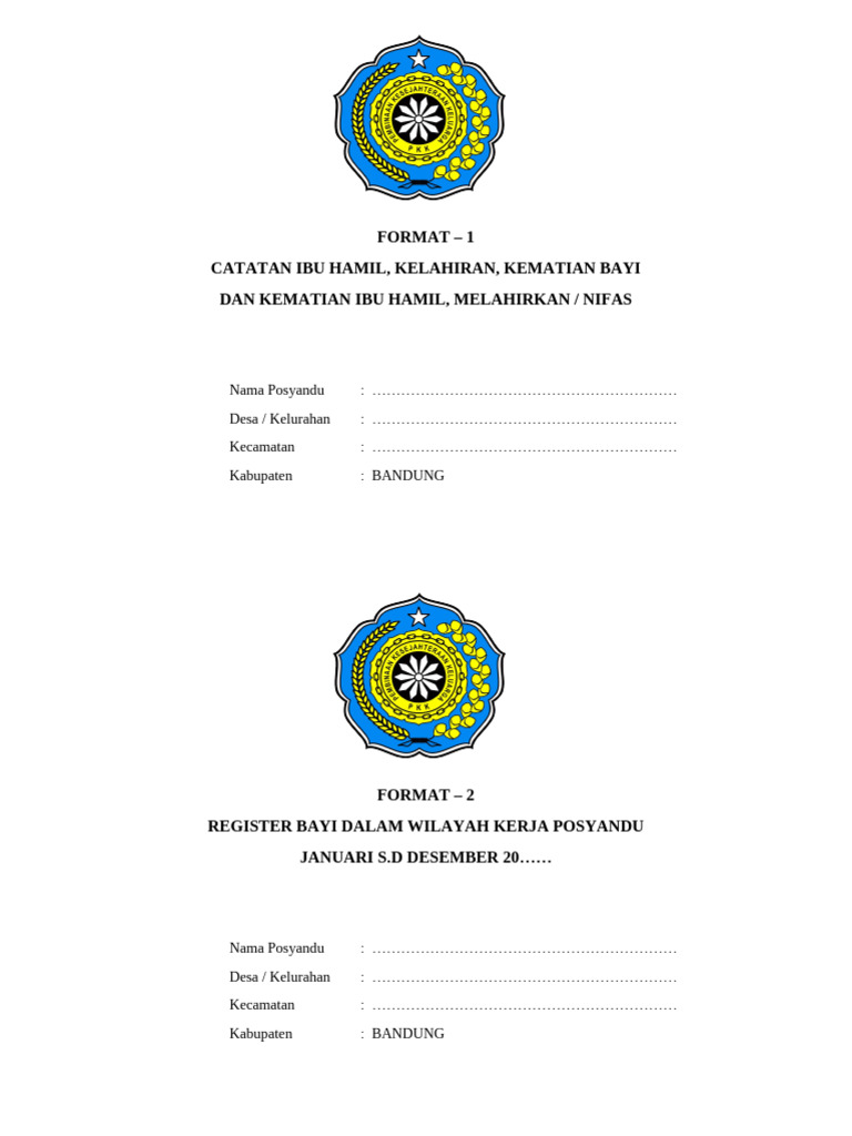 Format Catatan Posyandu | PDF