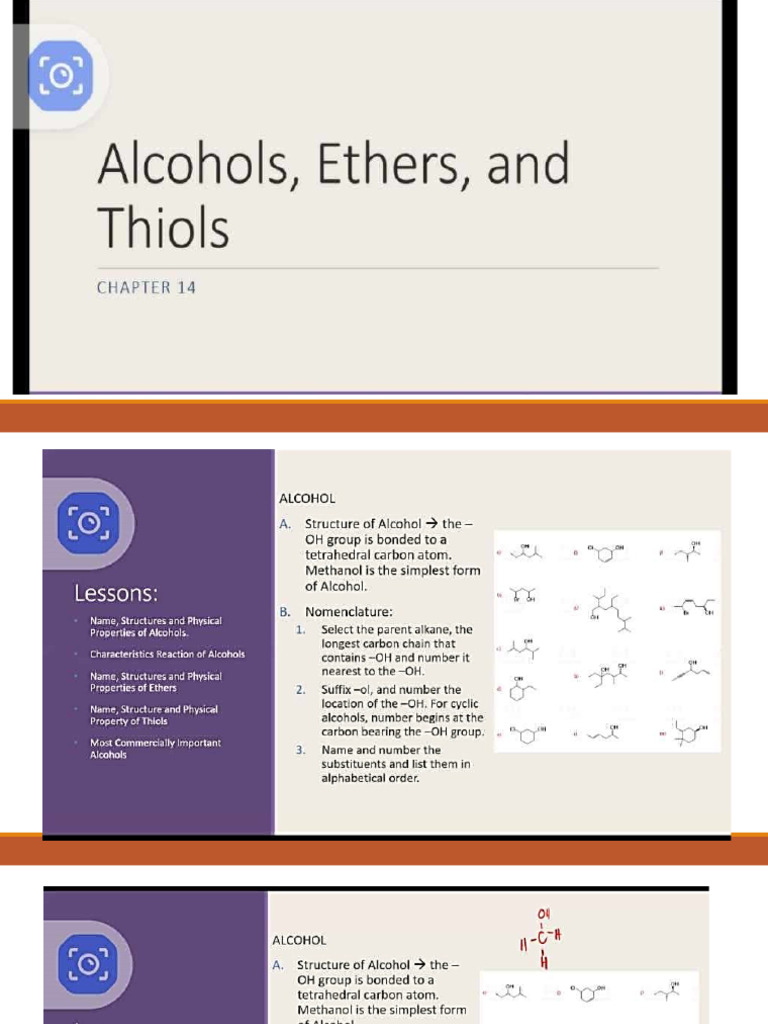 Alcohol, Ethers | PDF