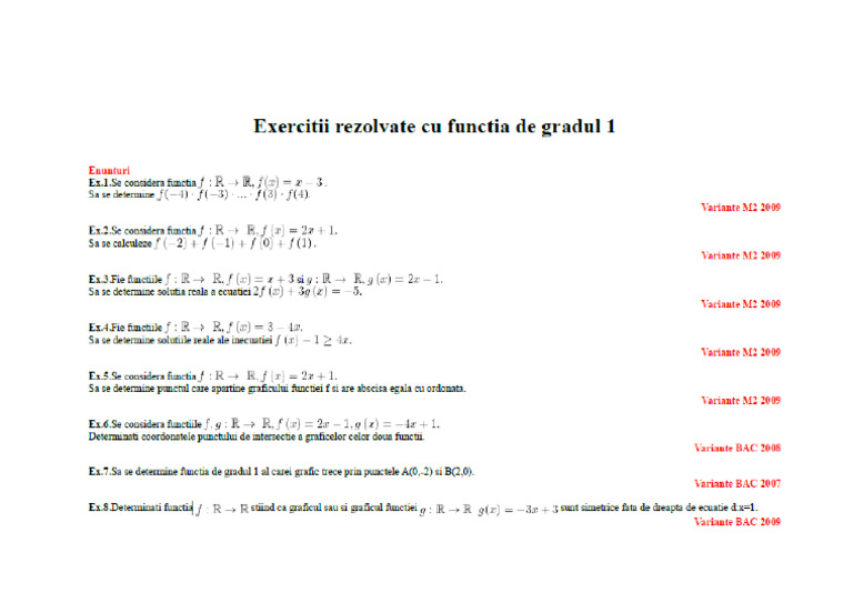 Functii Gradul 1 | PDF