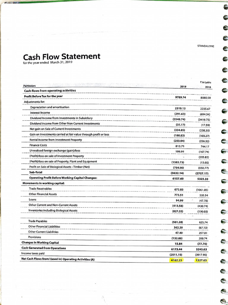 CFS Sample Project - 2 | PDF | Investing | Cash Flow Statement
