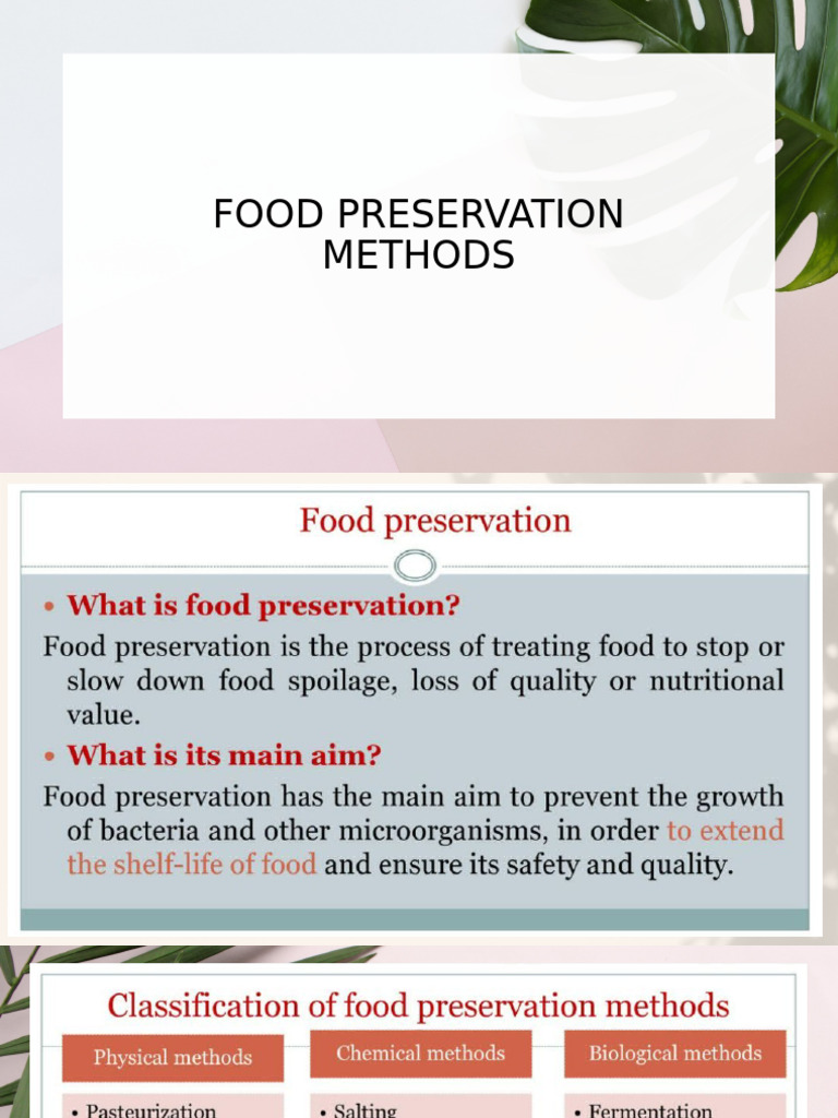 7 fOOD pRESERVATION mETHODS | PDF