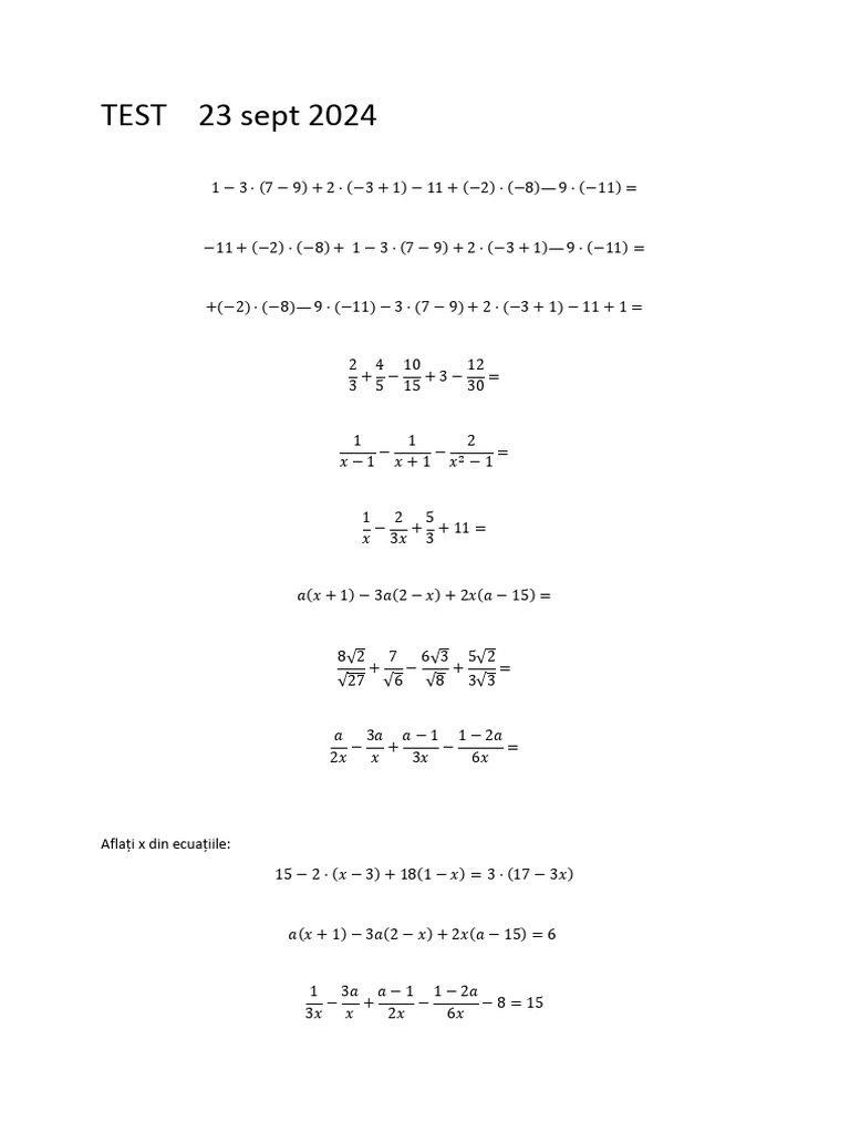 Calcule Cu Numere Negative | PDF