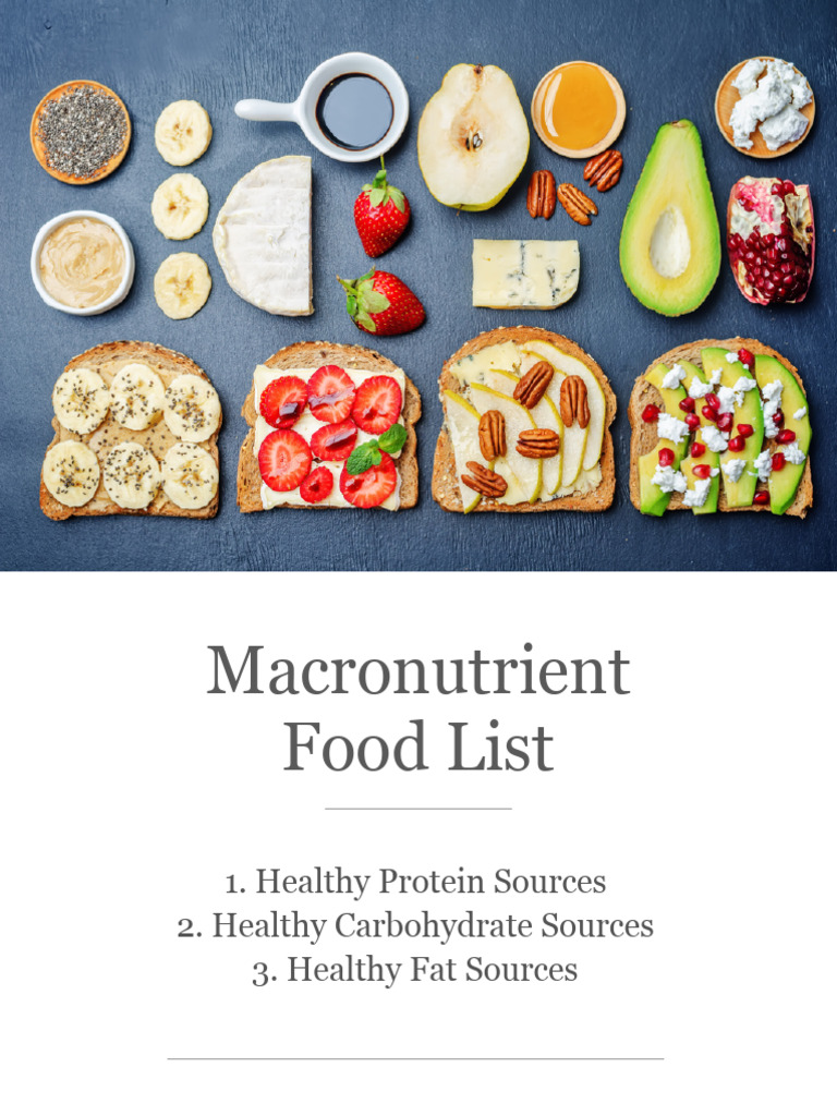 Macronutrient Food List | PDF