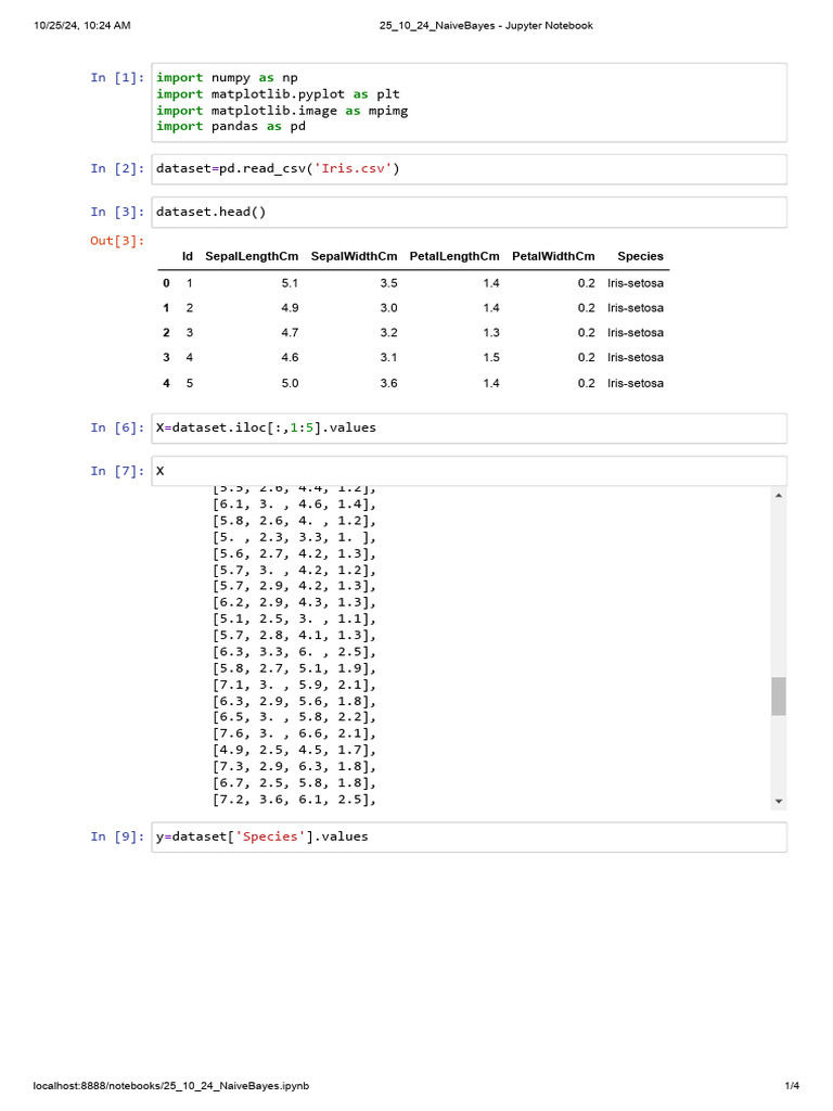 25 10 24 NaiveBayes - Jupyter Notebook | PDF | Statistics | Statistical Classification