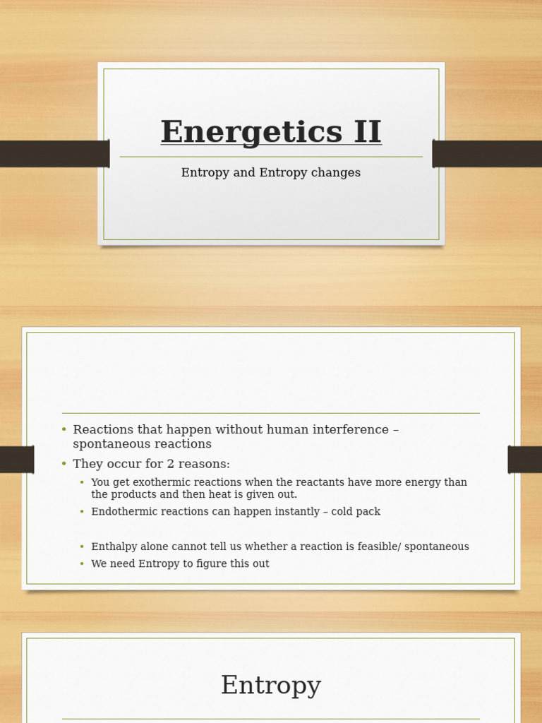 Energetics II Entropy | PDF | Entropy | Heat