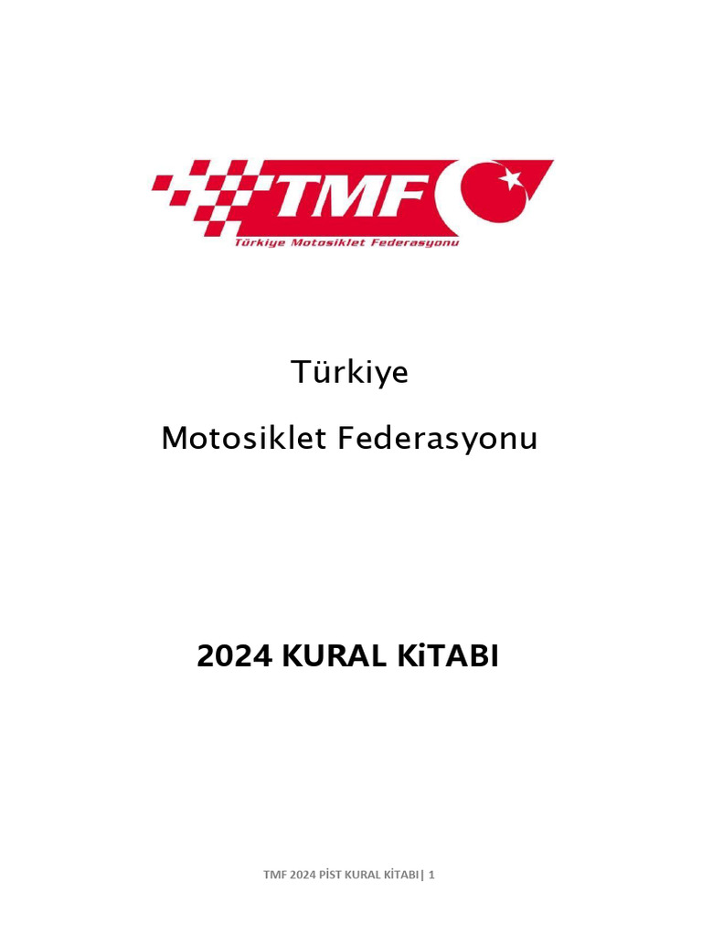 TMF 2024 Pist Kurallar Kitabı | PDF
