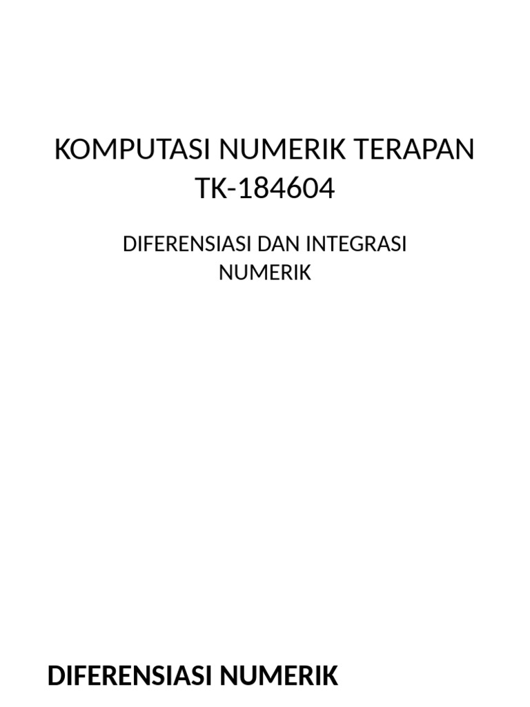 Diferensiasi & Integrasi Numerik | PDF