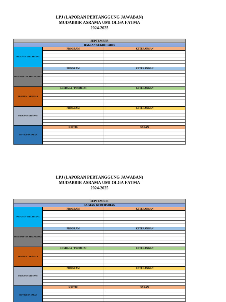 Format LPJ Mudabbir | PDF