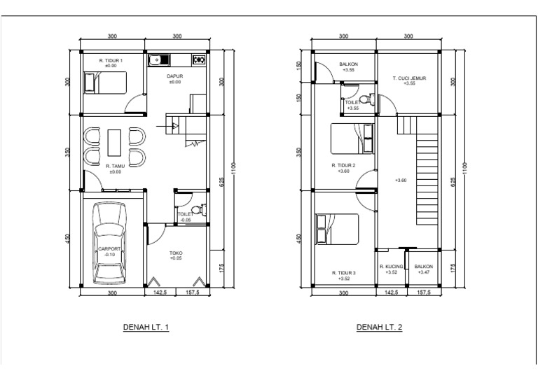 Denah 2 LT RUKO B | PDF