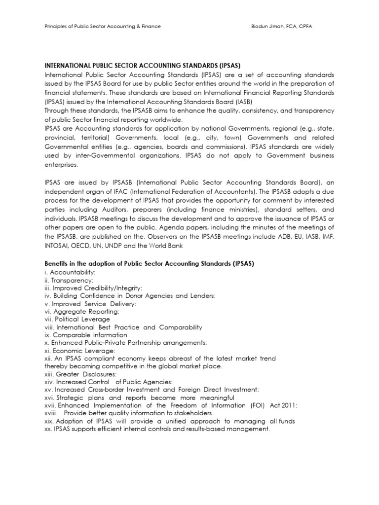 International Public Sector Accounting Standards | PDF | Financial ...