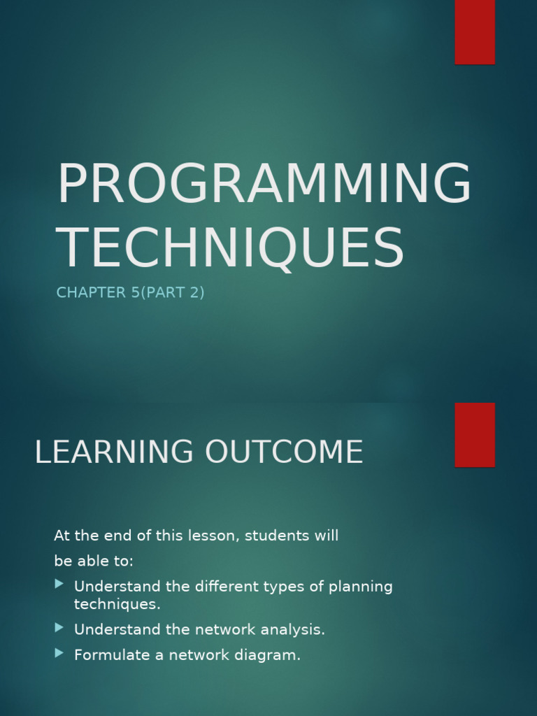 W6 - Project Planning (Part 2) Programming Techniques | PDF