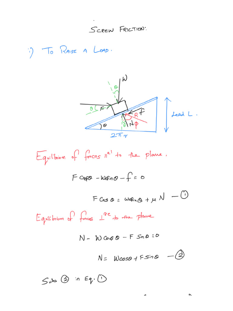 Screw Friction | PDF