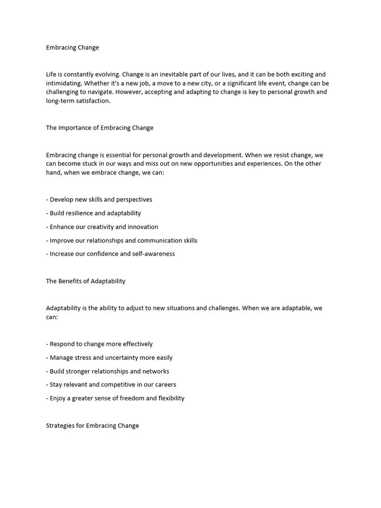 Embracing Change | PDF