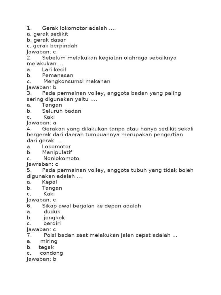 Soal PJOK SAS 2 | PDF