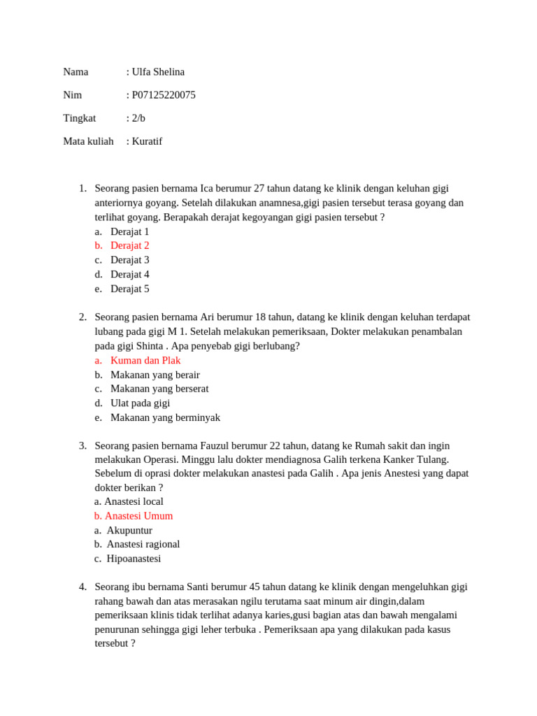 Ulfa Shelina-Kuratif | PDF