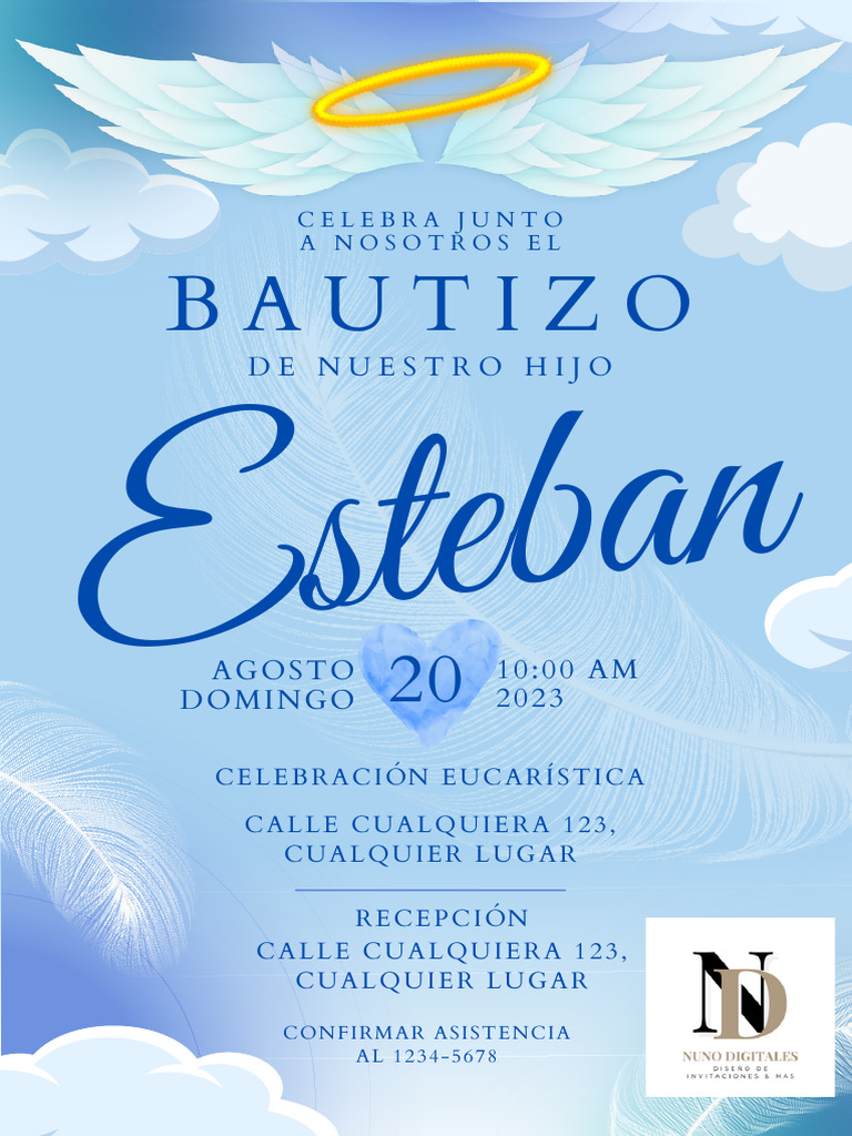 Invitación Digital Bautizo Nene | PDF