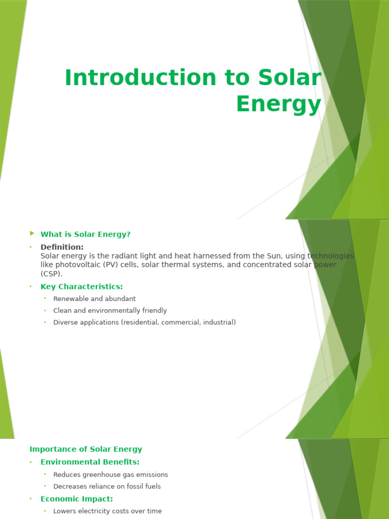 Introduction To Solar Energy | PDF