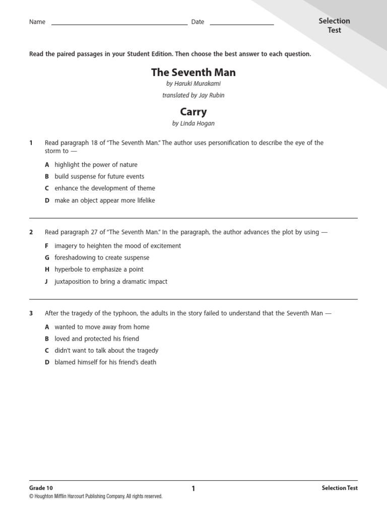 The Seventh Man - Carry | PDF