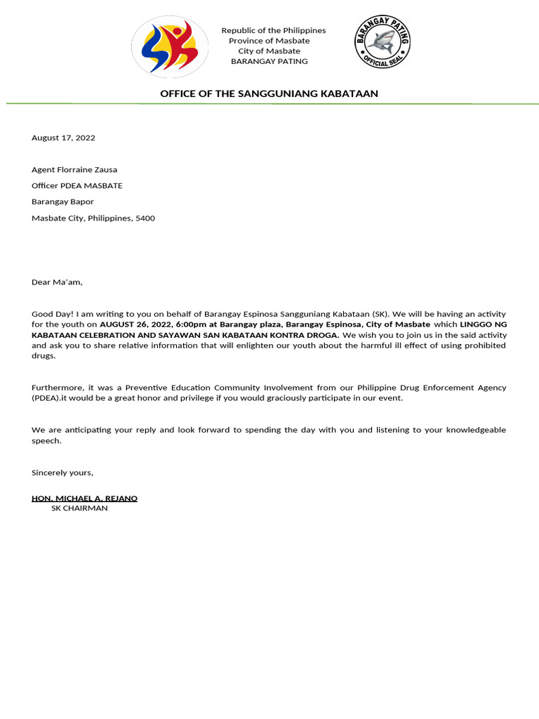 Letter Pdea | PDF