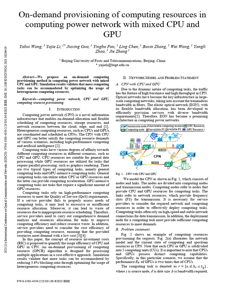 2023 Wang | PDF | Graphics Processing Unit | Computing