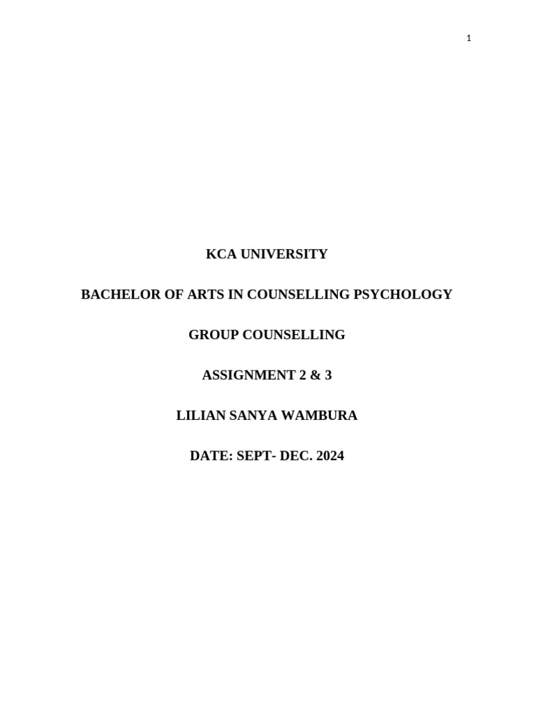 Group Counselling | PDF | Cognition | Behavioural Sciences