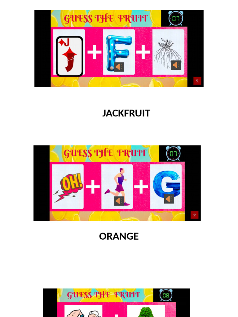 Guess The Fruit | PDF