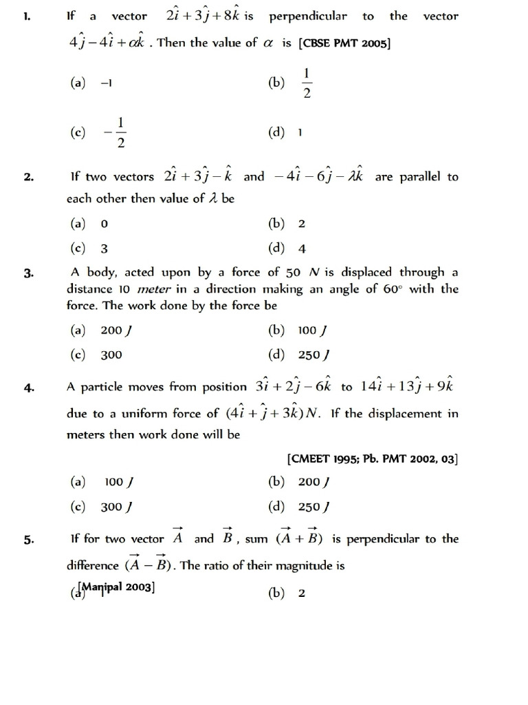 Vectors Assignment Class 8th 1 | PDF