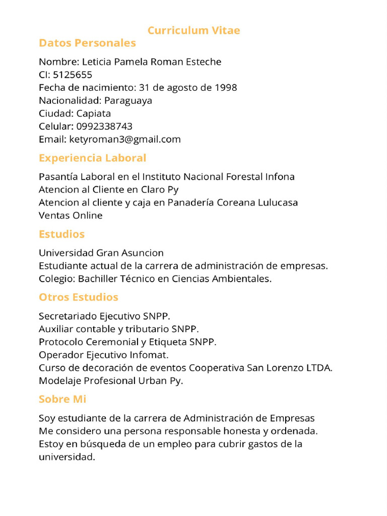 CV Leticia Roman | PDF