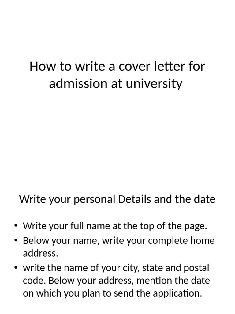 How To Write A Cover Letter For Admissions | PDF
