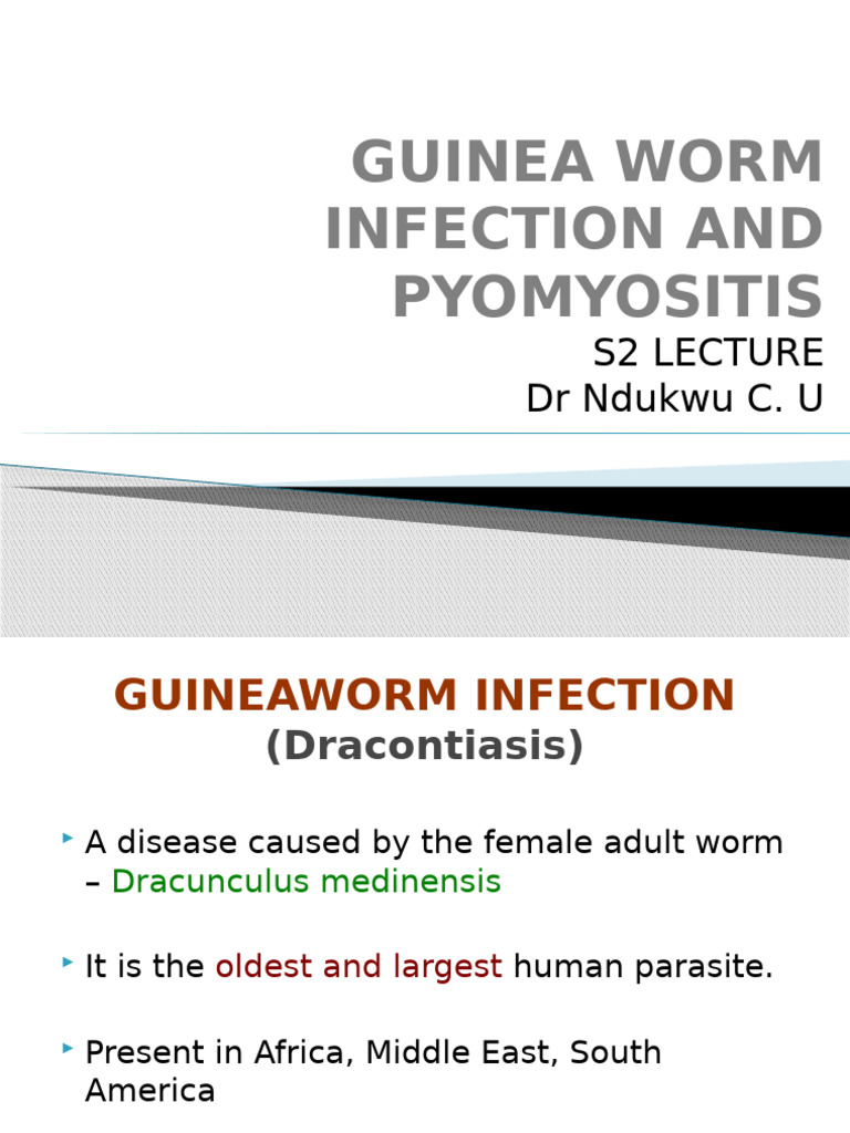 s1 Guinea Worm Infection, Abscesses and Pyomyositis | PDF | Eradication ...