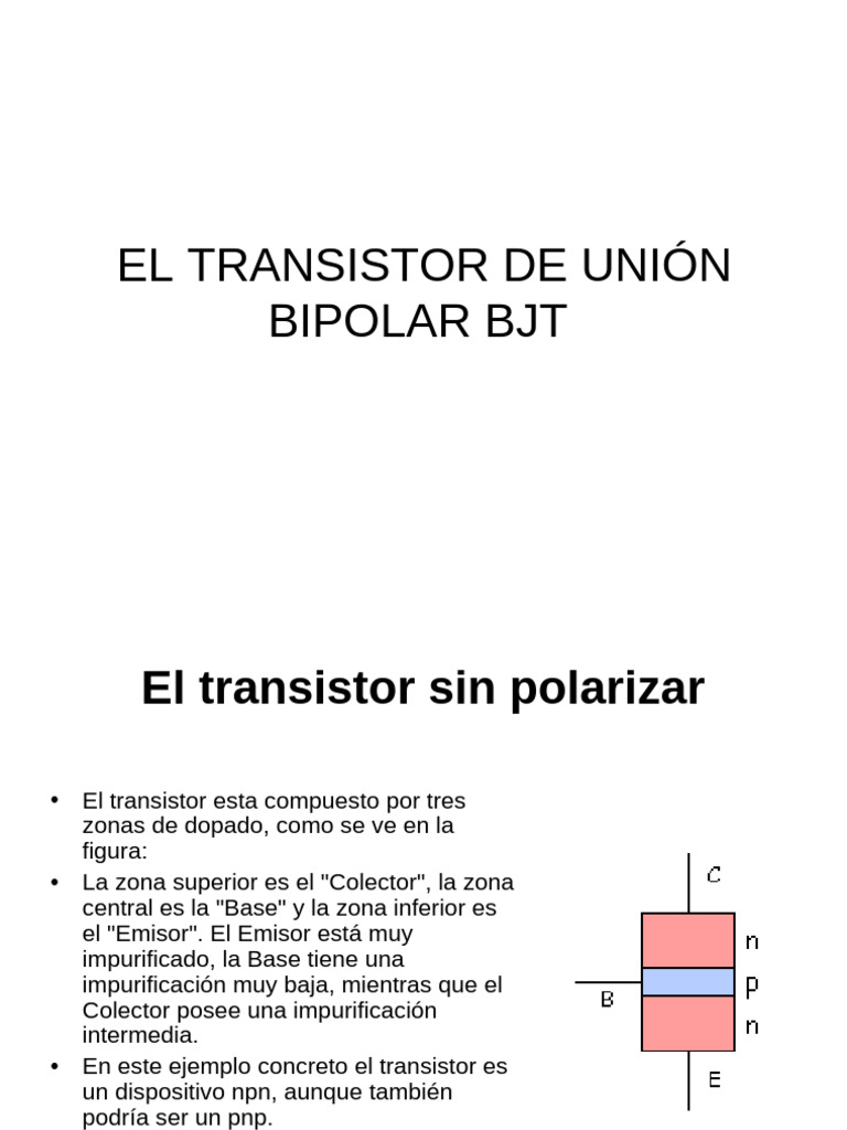El Transistor de Unión Bipolar BJT | PDF | Transistor de unión bipolar ...