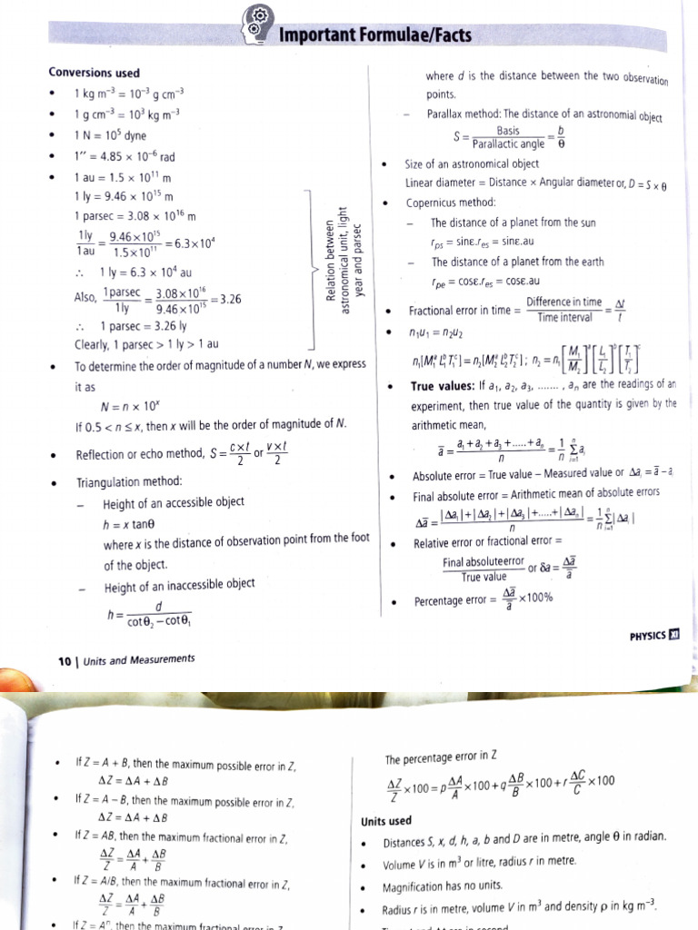 Formula Sheet - 1696593018439609 | PDF | Astronomical Unit | Physical ...
