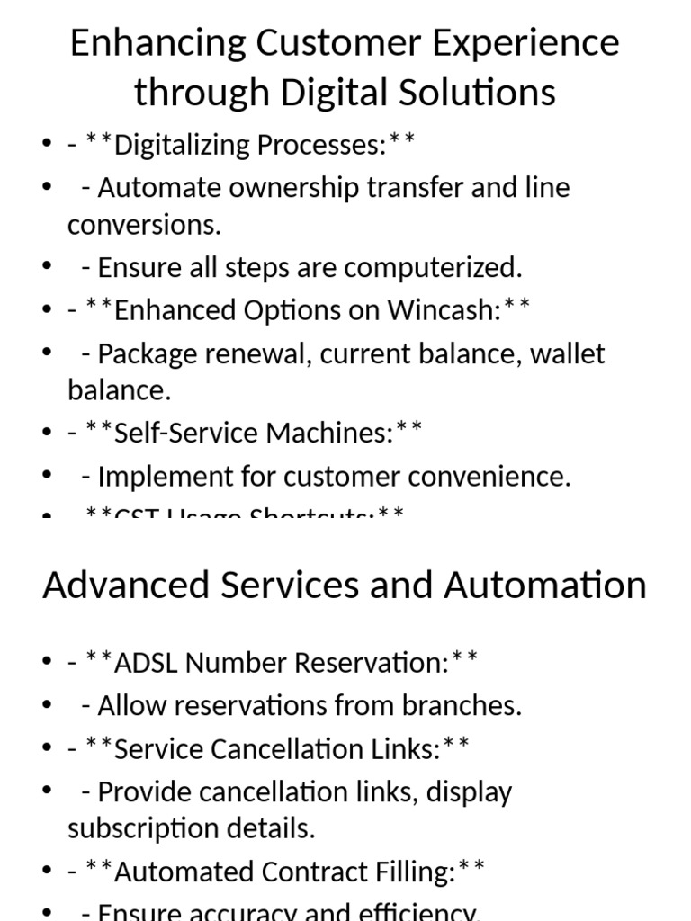 Customer Experience Enhancements Short | PDF