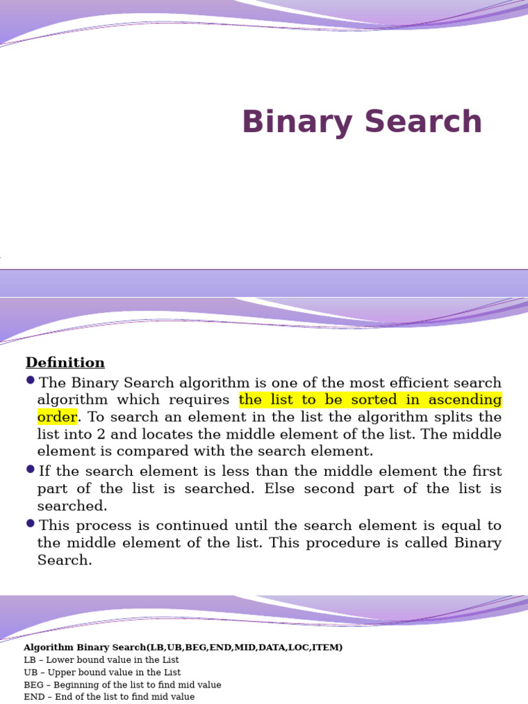 Binary Search | PDF | Algorithms And Data Structures | Algorithms Binary Search | PDF | Algorithms And Data Structures | Algorithms
