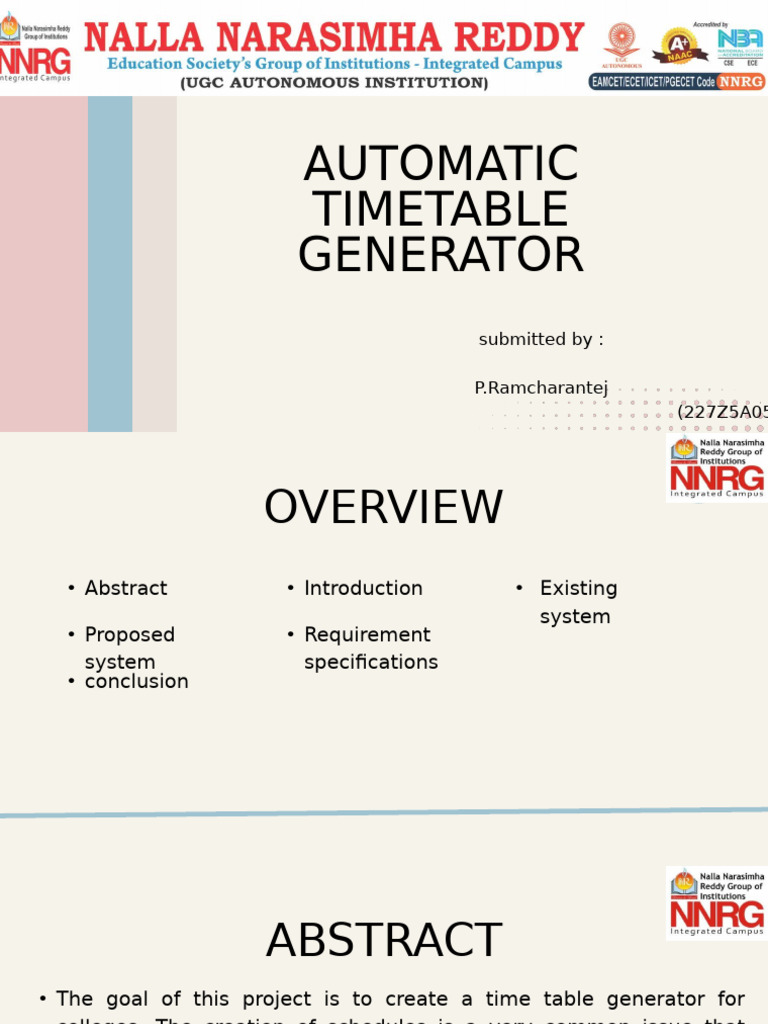 Automatic Timetable Generator | PDF | Input/Output | User Interface