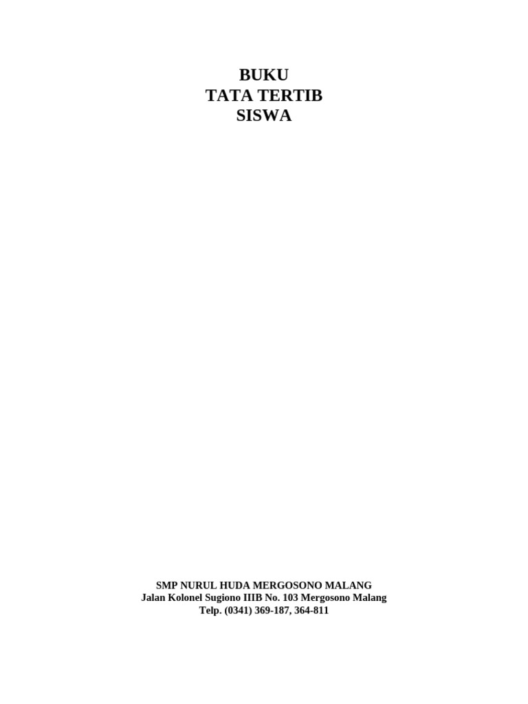 Tata Tertib Siswa SMP Nurul Huda | PDF