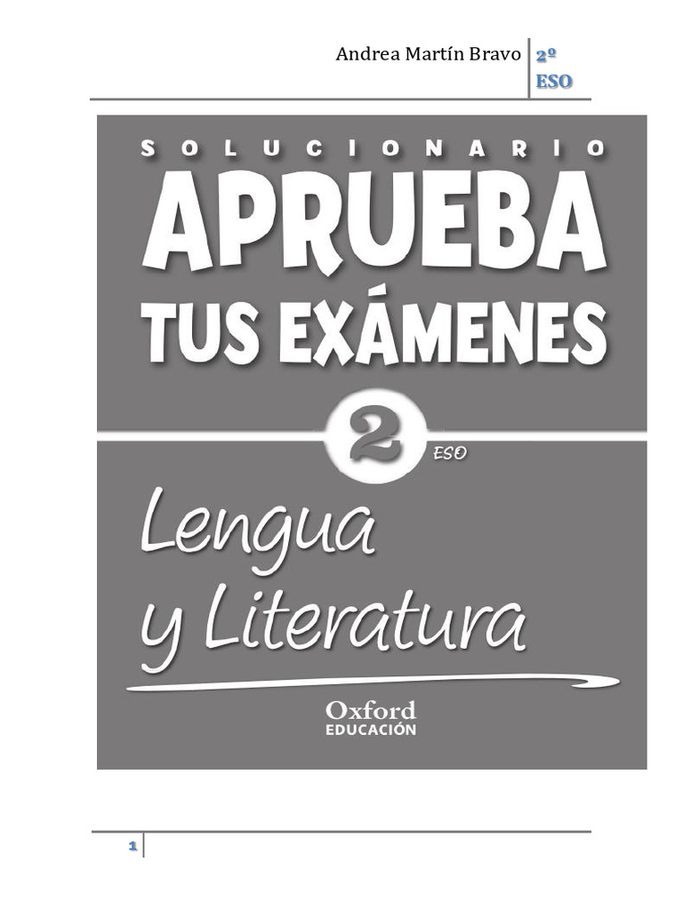Lengua 2 Eso Solucionario Oxford | PDF