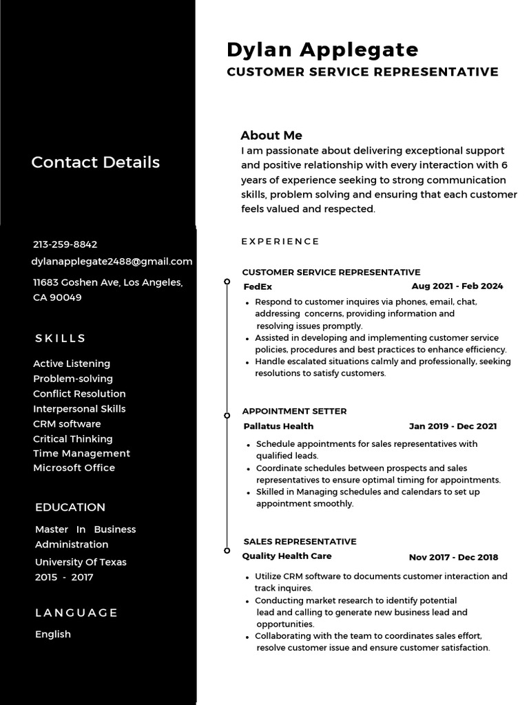 Dylan Applegate | PDF | Customer Relationship Management | Sales