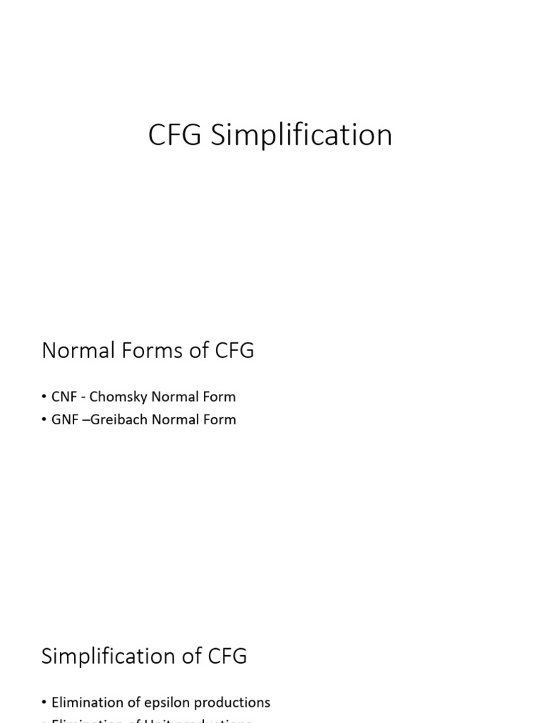 Unit III 3 CFG Simplification | PDF