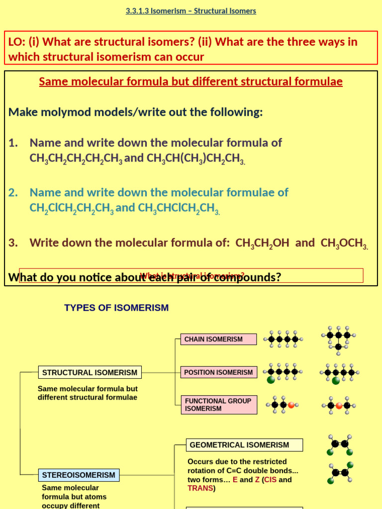 Structural Isomerism Guide | PDF | Isomer | Functional Group