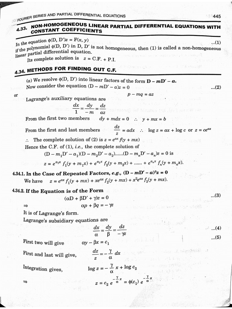 Non Homogeneous Partial Diff Equation Pdf