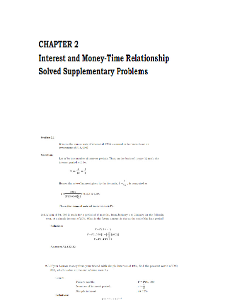 2 - Engineering Economy - Interest and Money 2 | PDF