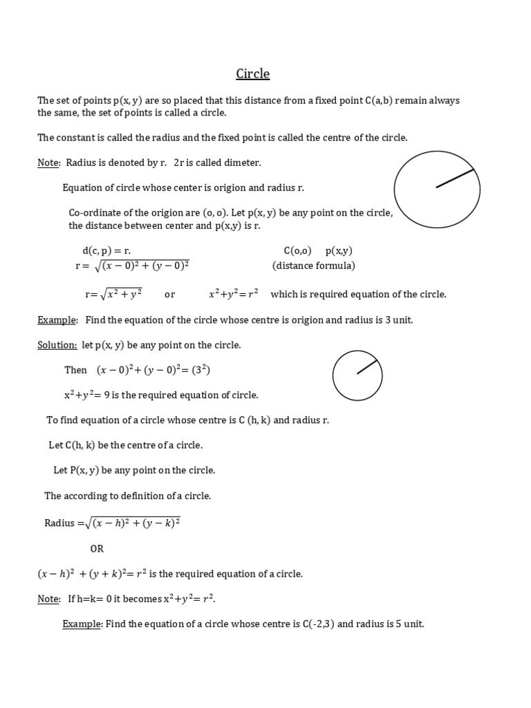 Understanding Circle Equations and Properties | PDF | Circle ...