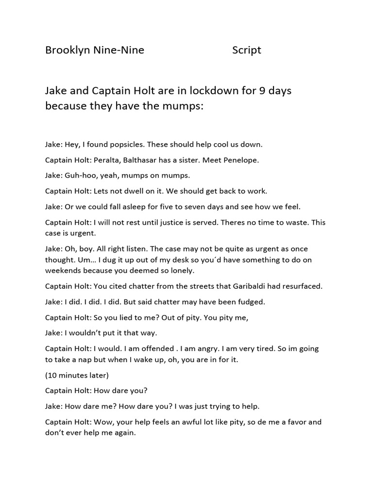 Brooklyn Nine Nine Script | PDF